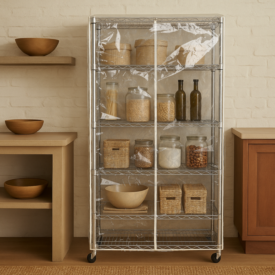 Storage Shelving Unit Cover Only with Front See-through Panel - 24-72"W ...