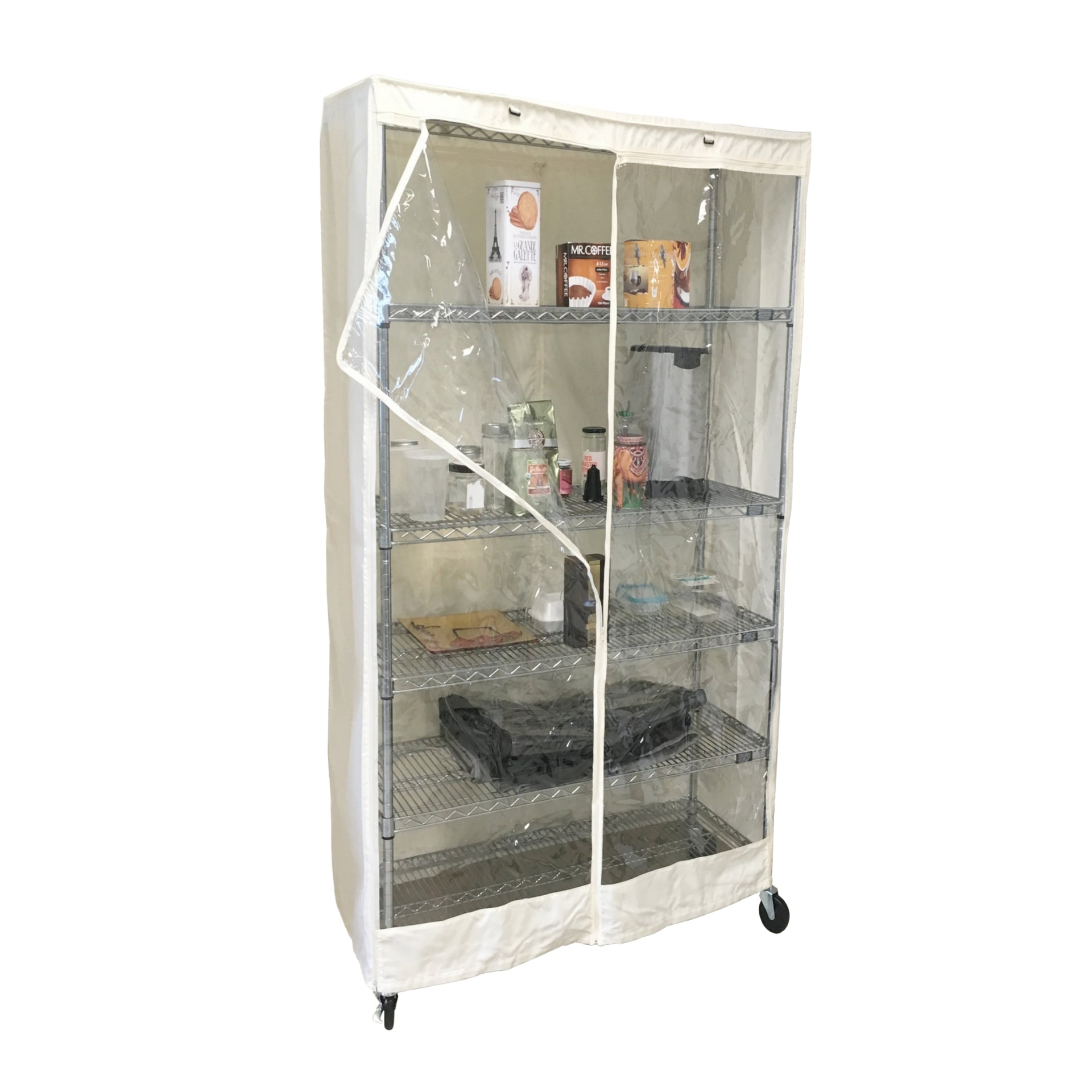 COVER for Wire Shelving Storage Rack Unit with Front See-through Panel ...