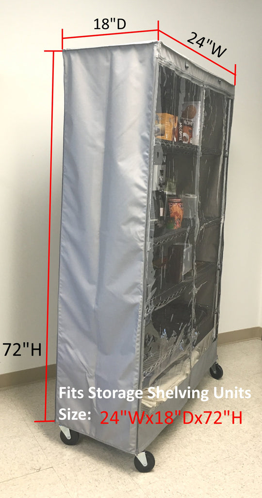 COVER for Wire Shelving Storage Rack Unit with Front See-through Panel ...