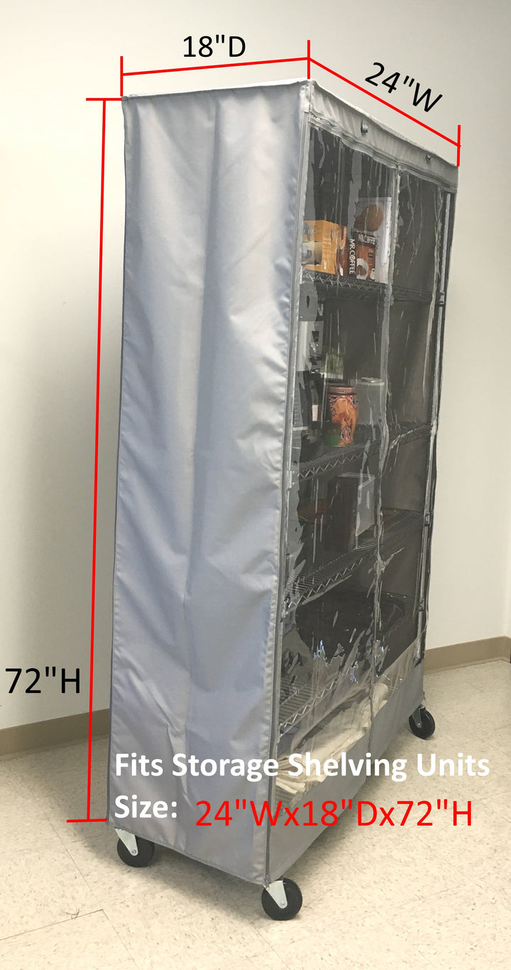 COVER for Wire Shelving Storage Rack Unit with Front See-through Panel ...
