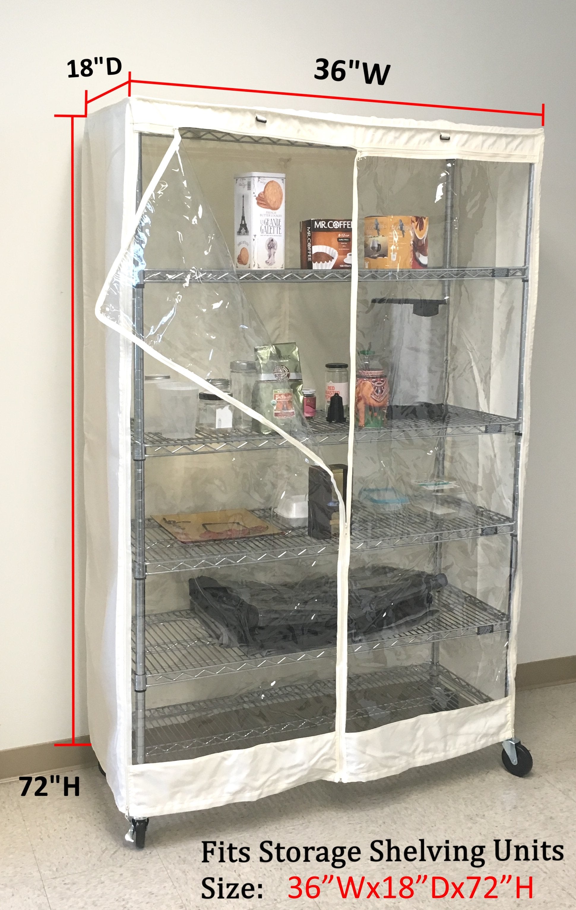 COVER for Wire Shelving Storage Rack Unit with Front See-through Panel ...