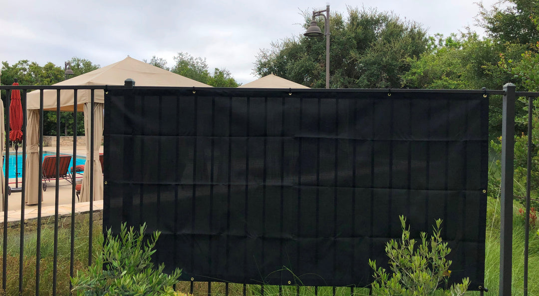 Shade Sail Mesh Sun Screen Panel Patio Awning 8 Ft X 4 Ft Black ...